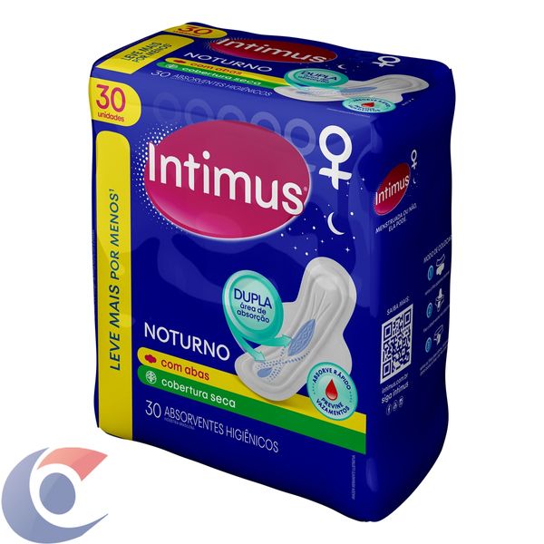 Absorvente Intimus Seca Noturno Com Abas 30 Unidades - Carone