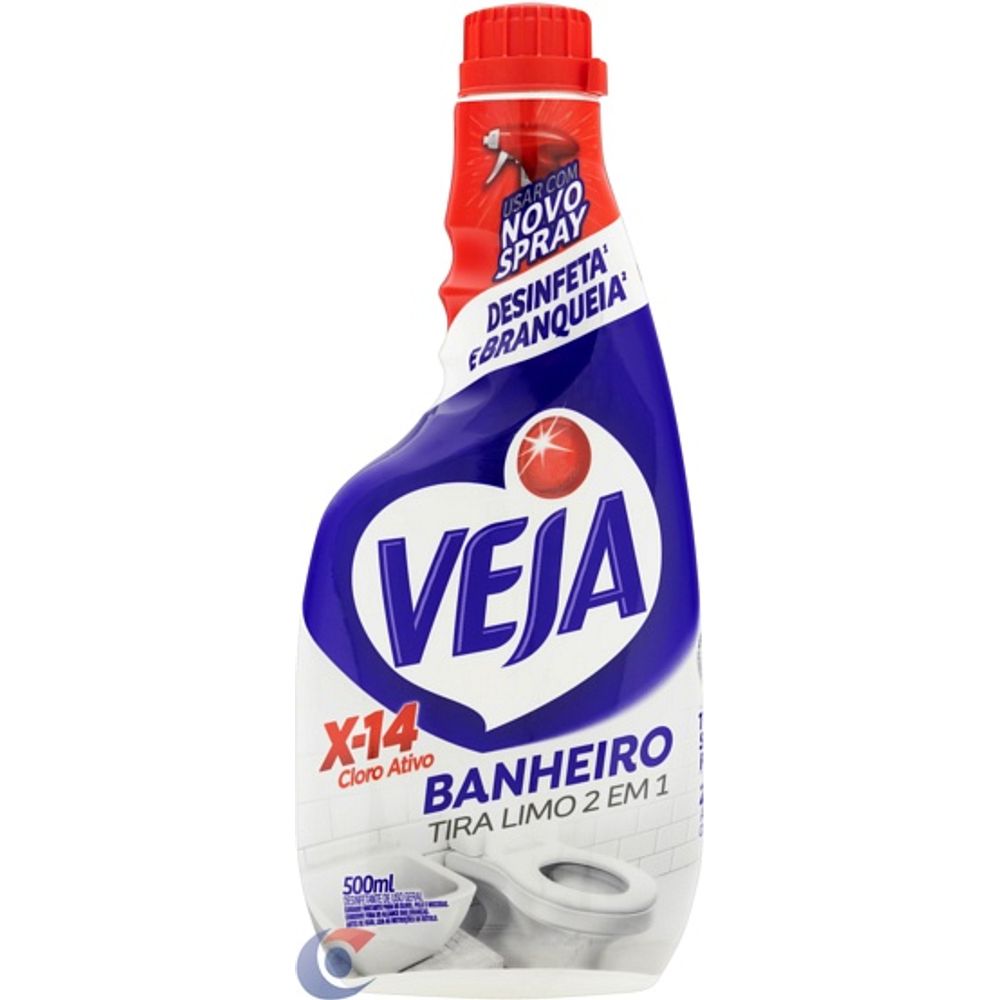 Refil Spray Tira Limo Veja Banheiro X14 Refil 500ml - Carone