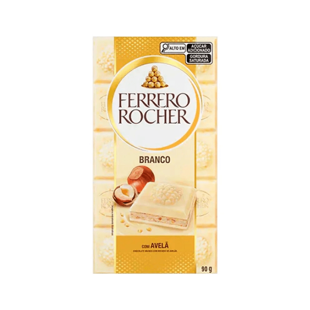 Chocolate Tablete Ferrero Rocher 90g Branco - Carone